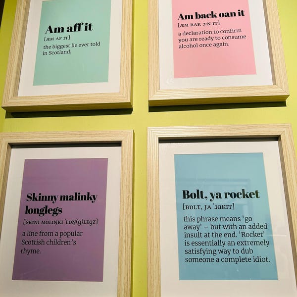 Ya Wee Shite Scots UNFRAMED PRINT Room Art Decor Home Minimalist ...