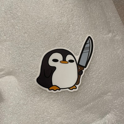 Chicken With a Knife Sticker - Etsy