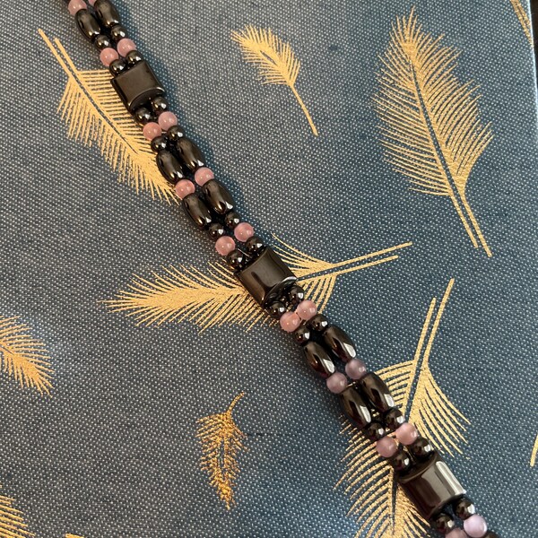 Necklace Magnetic Therapy Purple and Magnetite- Milan Style for ...