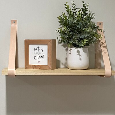 Leather Shelf Straps, Hanging Shelf Straps, Leather Wall Hanging Shelf ...