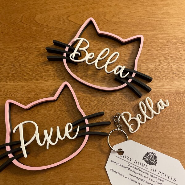 Personalized Cat Sign | Custom Name Sign | Cat Sign | Food Sign | Wall ...