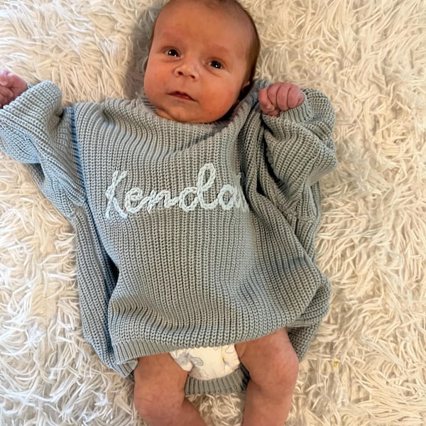 Personalized Custom Baby Sweaters: Hand Embroidered With Love and Care ...