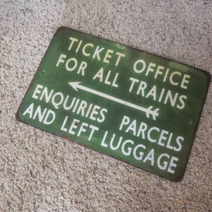 Train Station Sign, Ticket Office Sign, Hobby Trains Decor, Vintage ...