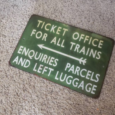 Train Station Sign, Ticket Office Sign, Hobby Trains Decor, Vintage ...