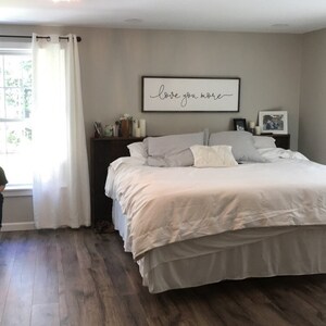 Bedroom wall decor master bedroom sign love you more sign | Etsy