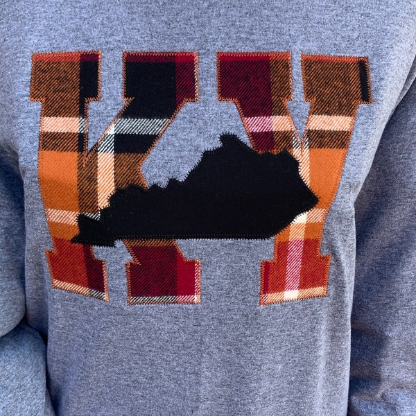 Large KY Kentucky Letters & State Zig Zag Applique Machine Embroidery ...
