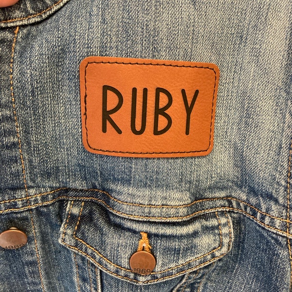 Faux Leather Personalized Name Patch, Adhesive Patch, Personalized ...