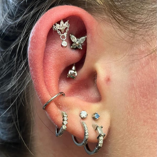 Hidden Helix Piercing 16g F136 Implant Grade Titanium Hammered Bar ...