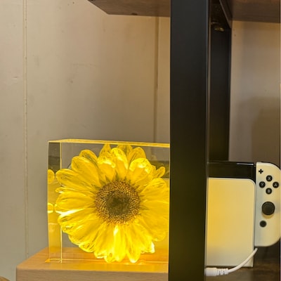 Real Lemon Sunflower Resin Block, Sunflower Night Light, Sunflower ...