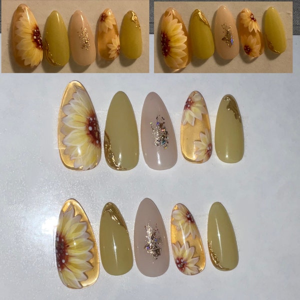 Muichiro Inspired Hand-painted Anime Motif Nails, Reusable Press-on ...