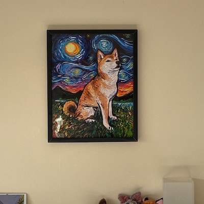 Shiba Inu 2 Art Starry Night Print by Aja Choose Size and Type of Paper ...