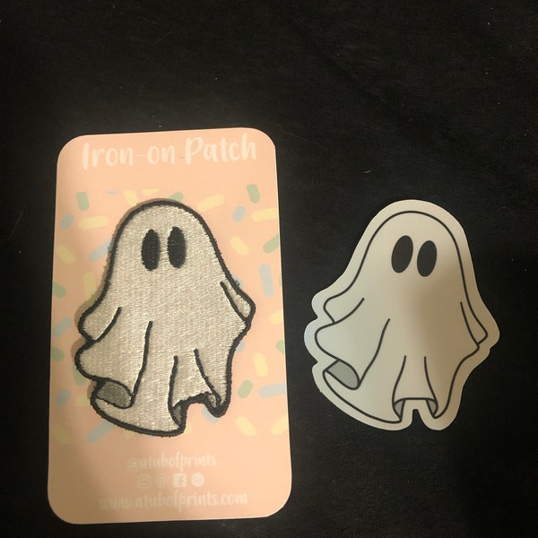 Cute Ghost Iron-on Patch, Embroidered Patch, Ghost Patch, Spooky Accessories, Ghost Accessories ...