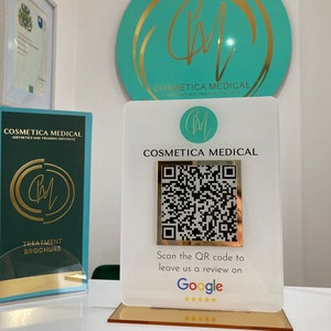 Business Review Link or Social Media QR Code Salon Sign Beauty Sign ...