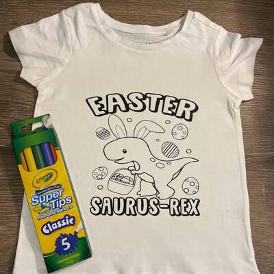 Easter T-rex Coloring Svg, Easter Dinosaur Svg, Bunny T-rex, Cut File ...