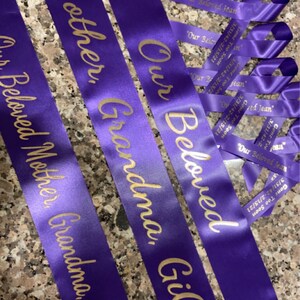 Funeral Memorial Ribbon Custom Printed W/your Message - Etsy