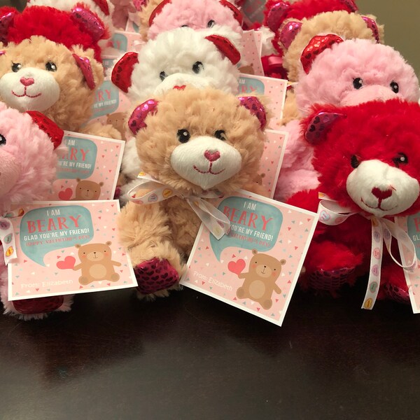 Bear Valentine Tag- Pre-school Valentine - Teddy Bear Valentine ...