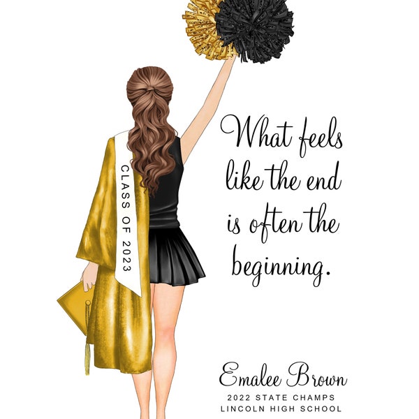 Cheerleader Graduation Card Printable Cheer Class of 2024 Cheer ...