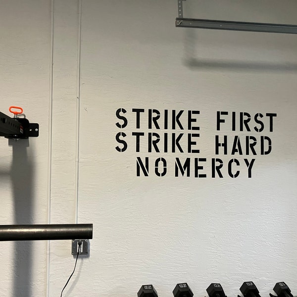 Cobra Kai Strike First Strike Hard No Mercy Wall Decal Sticker Stencil ...