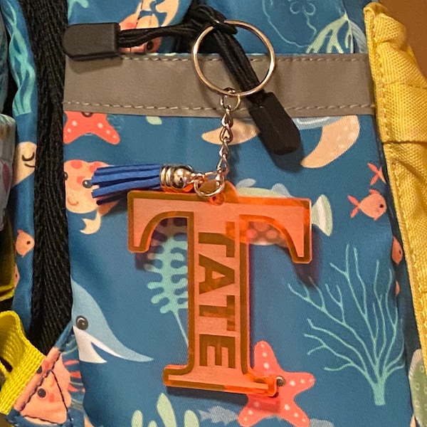 Kids Backpack Tag With Tassel, Personalized Custom Name Tag, Kids ...