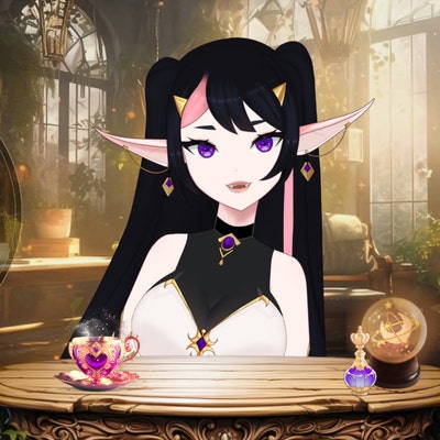 Vtuber Galaxy Cosmic Table Desk Asset Package 2 Tables, 1 Free Keyboard ...