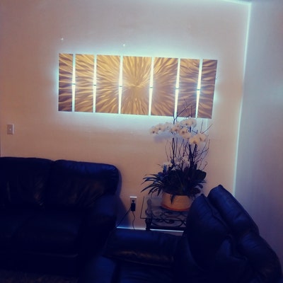 Lighted Metal Wall Art LED Metal Wall Sculpture Color Changing Wall Art ...