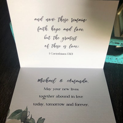 Custom Christian Wedding Card to the Bride and Groom - Etsy