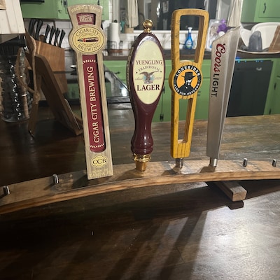 Oak Whiskey Barrel Stave 10 Beer Tap Handle Wall Display With - Etsy