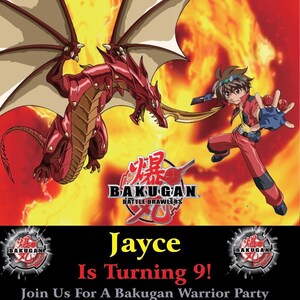 Personalized Bakugan Backdrop, Bakugan Party, Bakugan Birthday ...