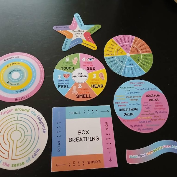 Mindfulness Sticker Bundle: Grounding Tools, Meditation Aid Journal ...
