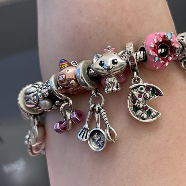 Pandora , “ Openwork Purple Daisy Flower Garden ” Charm , S925ALE ...