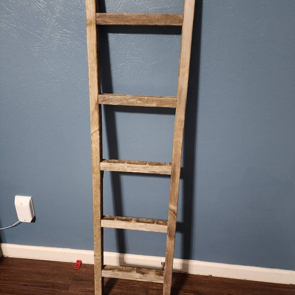 Rustic Farmhouse Decorative Wood Ladder | 1.625" Deep Ladder | Multiple ...