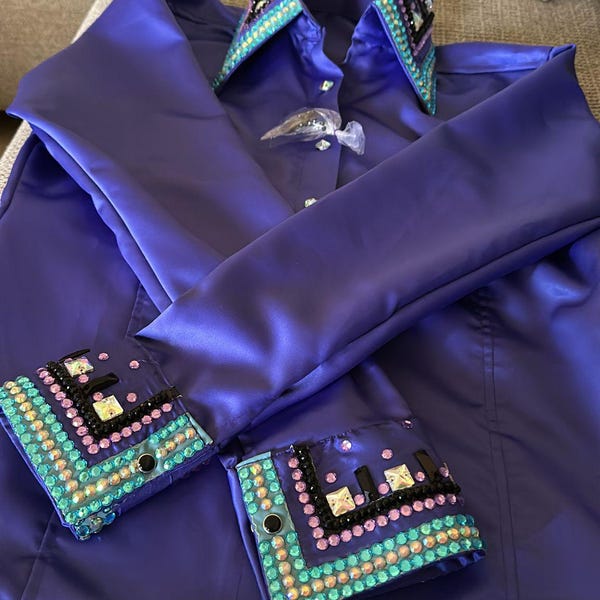 Grey & Black Western Show Jacket , Rodeo Queen Horse Riding Jacket ...