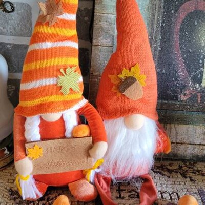 Hello Fall Gnome, Handmade Gnome Autumn Gnome Tiered Tray Home Office ...