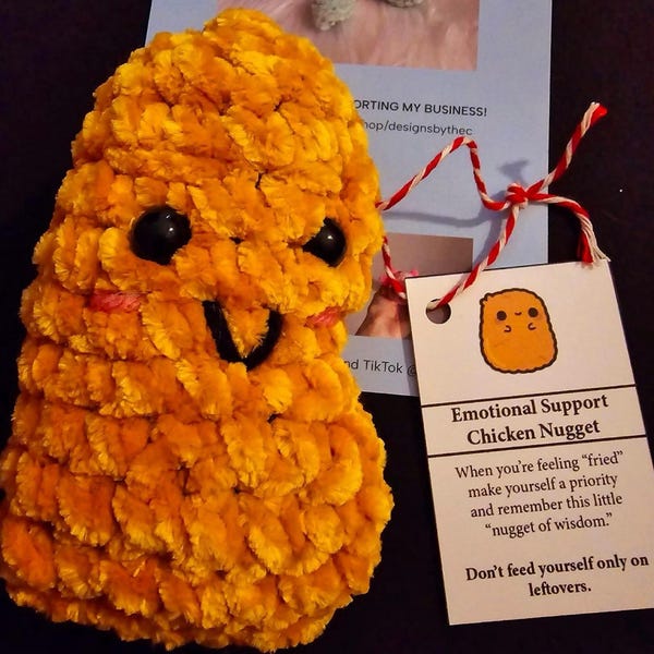 Emotional Support Chicken Nugget, Crochet Chicken Nugget, Positive Gift ...
