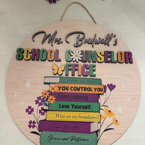Personalized School Counselor Sign, Custom School Psychologist Gift ...