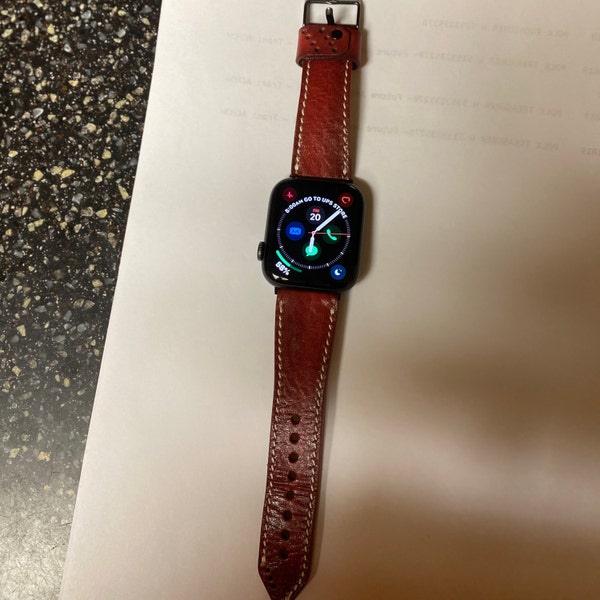 Red Leather Apple Watch Ultra/8/7/se/6/5/4/3/2/1/38mm,40mm,41mm,42mm ...