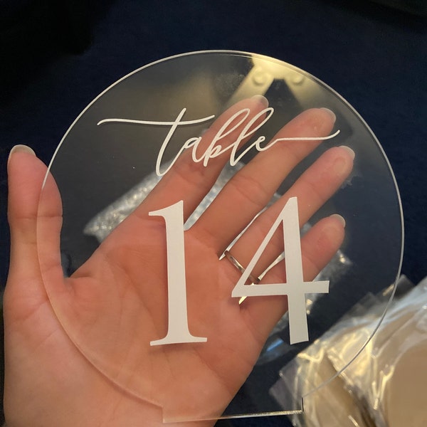 Round Table Numbers With Stand Custom Paint Brush Style Background or ...