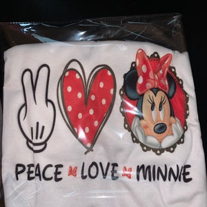 Minnie Mouse Peace Love Minnie PNG 300dpi, Digital Files, Sublimation ...