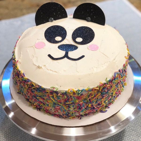 Panda Cake Topper, Animal Cake Topper, Glitter Cardstock, for Panda ...