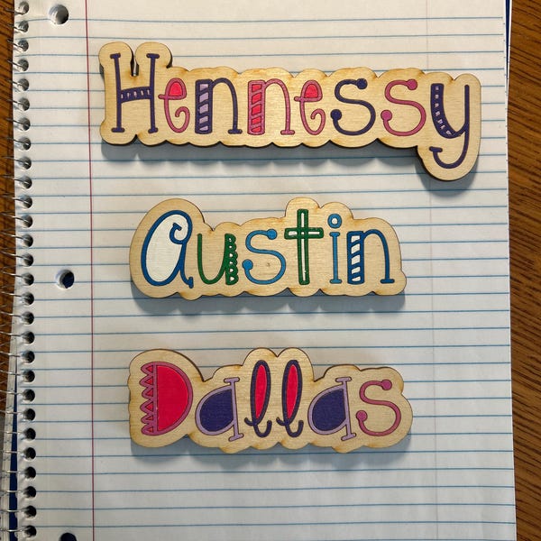 Personalized Name Magnets, Painted in Your Choice of Colors, Kids Name ...