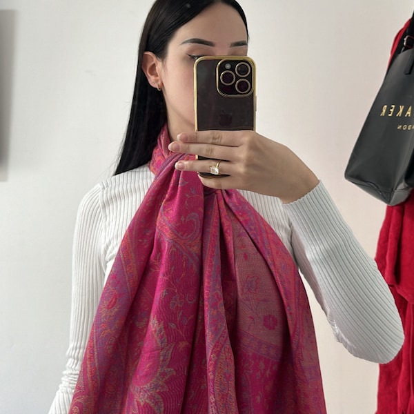 Unusual Scarf With Elephants. Front and Back in Different Colors. This ...