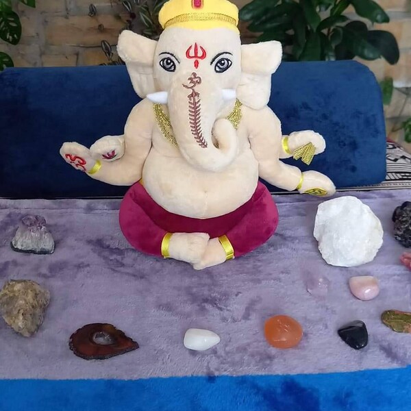 Handmade Plush Ganesh Toy, 9.5-inch Hindu Deity Plush Toy Diwali Gift ...