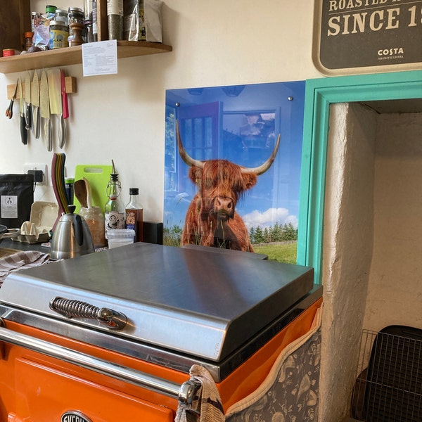 Kitchen Glass Splashback Toughened Tile Cooker Panel Any Size Highland ...