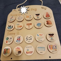 Personalized Wooden Daily Routine Chart, Visual Schedule, Kids Chore ...