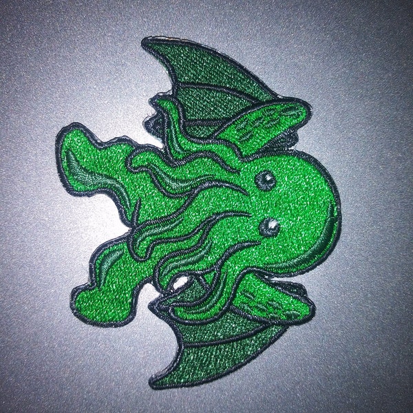 Cthulhu Embroidered Iron on Patch, Lovecraft Inspired Patch, Urban ...