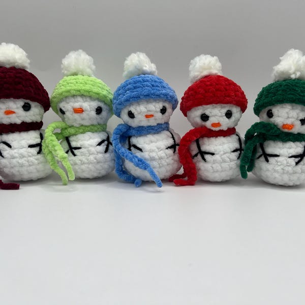 Crochet Mini Snowman Pattern. Christmas Little Snowman. Snowman ...