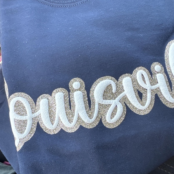 Custom Puff and Glitter Team Name Sweater, Glitter Team Name Sweater ...