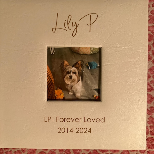 Engraved in Loving Memory Pet Leatherette Photo Album, Dog Memorial ...