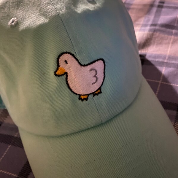 Hand Drawn Duck Premium Dad Hat Embroidered Cotton Baseball Cap - Etsy