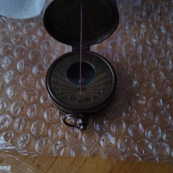 Handmade Antique Style Thread Brass Compass Nautical With Leather Case ...